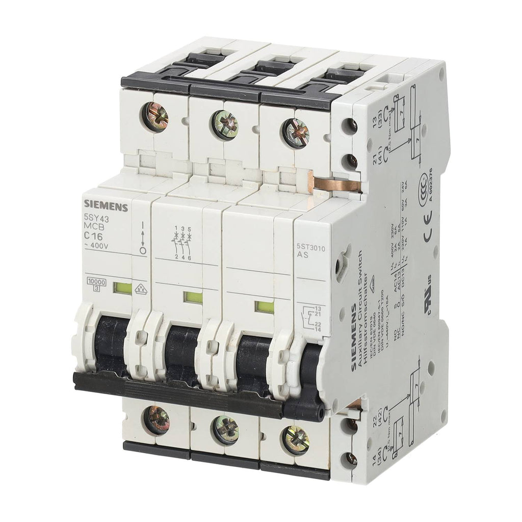 SIEMENS miniature circuit-breaker 400V 5SY4316-7 with auxiliary switch ...