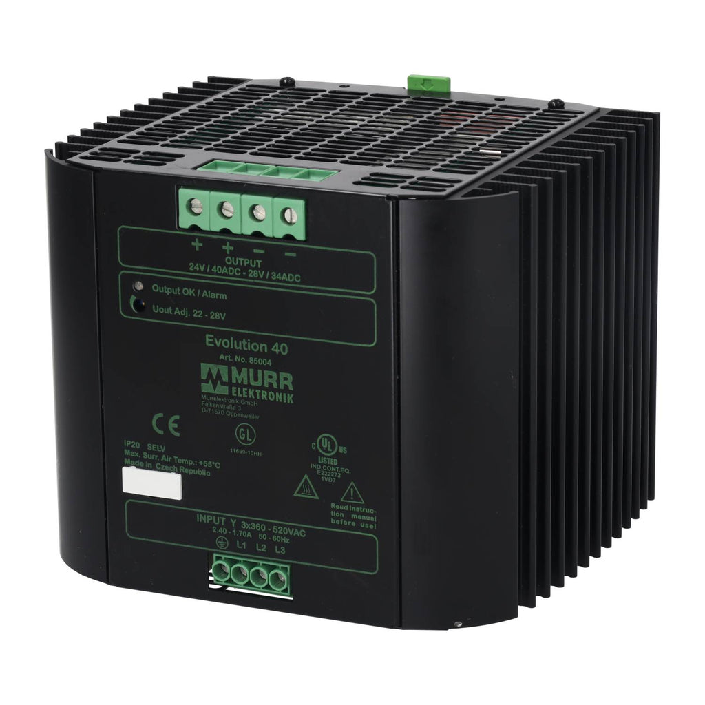 MURR Evolution Schaltnetzteil 3-phasig In: 360-520VAC Out: 22-28V/40ADC ...