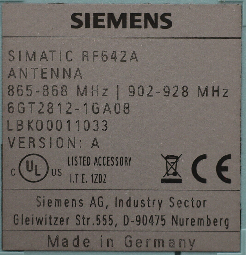 SIEMENS SIMATIC RF600 6GT2812-1GA08